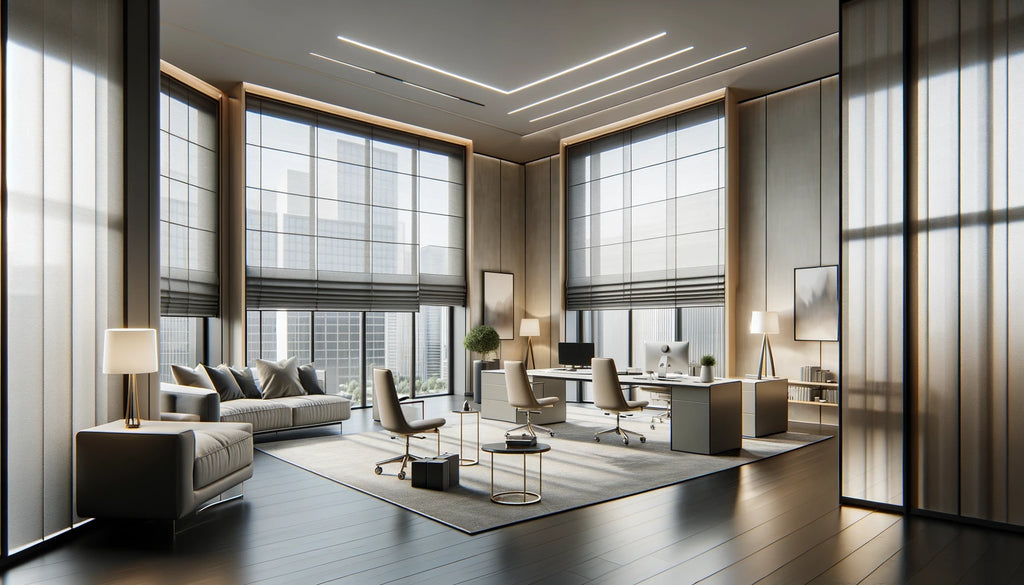 Roman Shades in Office Interior: Enhancing Productivity and Comfort ...