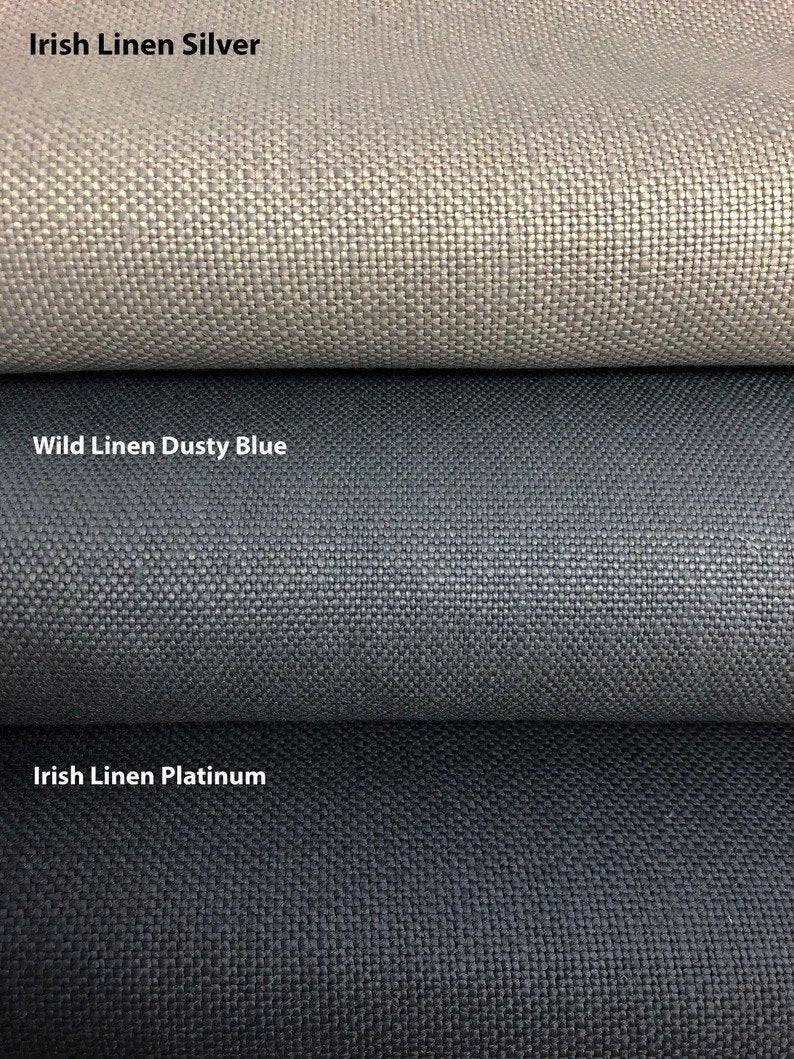 Faux Linen Roman Shades With Valance & Choice Of Grey Or Black Border ...